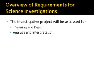 Implementing Science Investigations for the CSEC SBA | PPTX