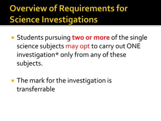 Implementing Science Investigations for the CSEC SBA | PPTX