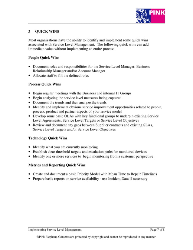 Implementing Service Level Management | PDF