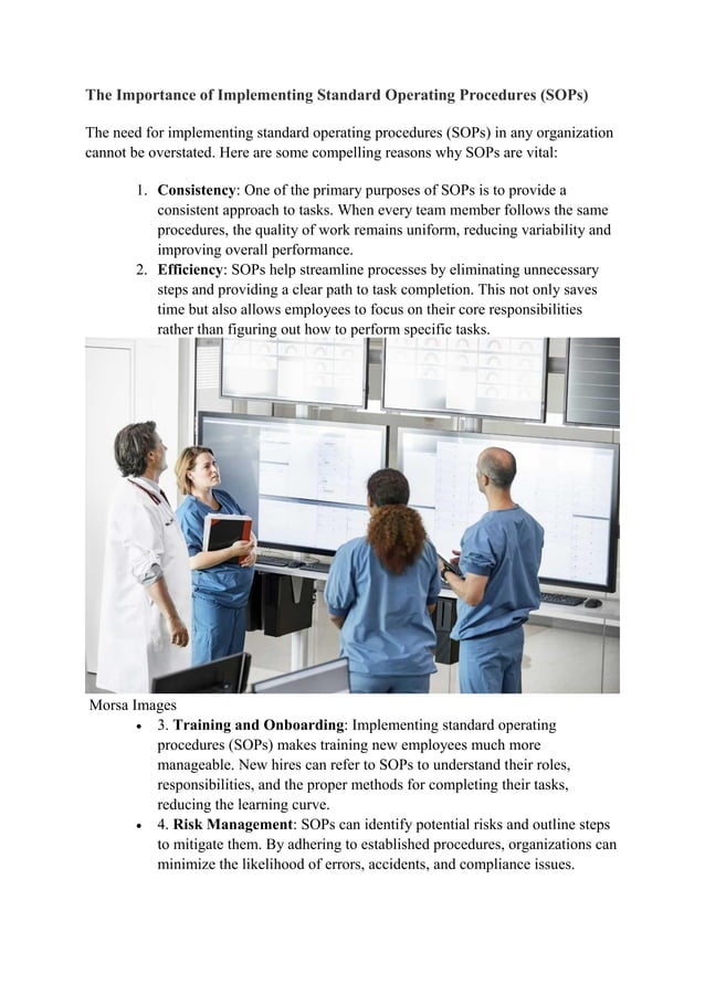6 Steps for Implementing Standard Operating Procedures (SOPs) | Visionary CIOs | PDF