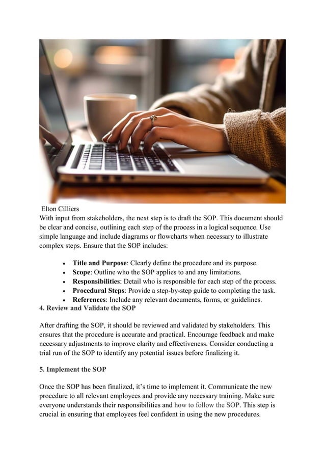 6 Steps for Implementing Standard Operating Procedures (SOPs) | Visionary CIOs | PDF