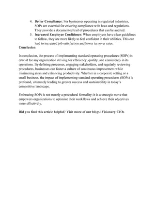 6 Steps for Implementing Standard Operating Procedures (SOPs ...