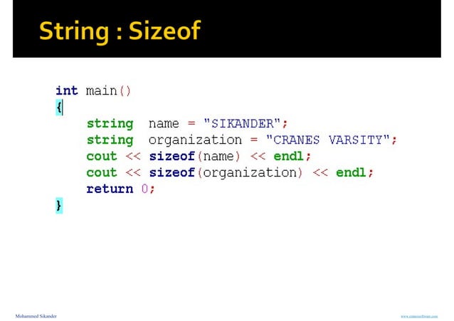 Implementing String | PPT