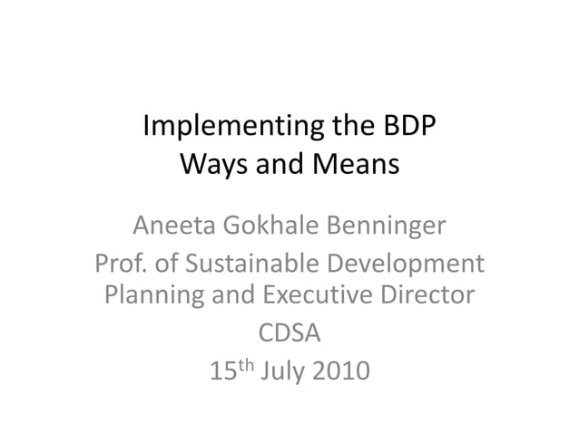 Implementing the bdp dissemination for Pune | PDF