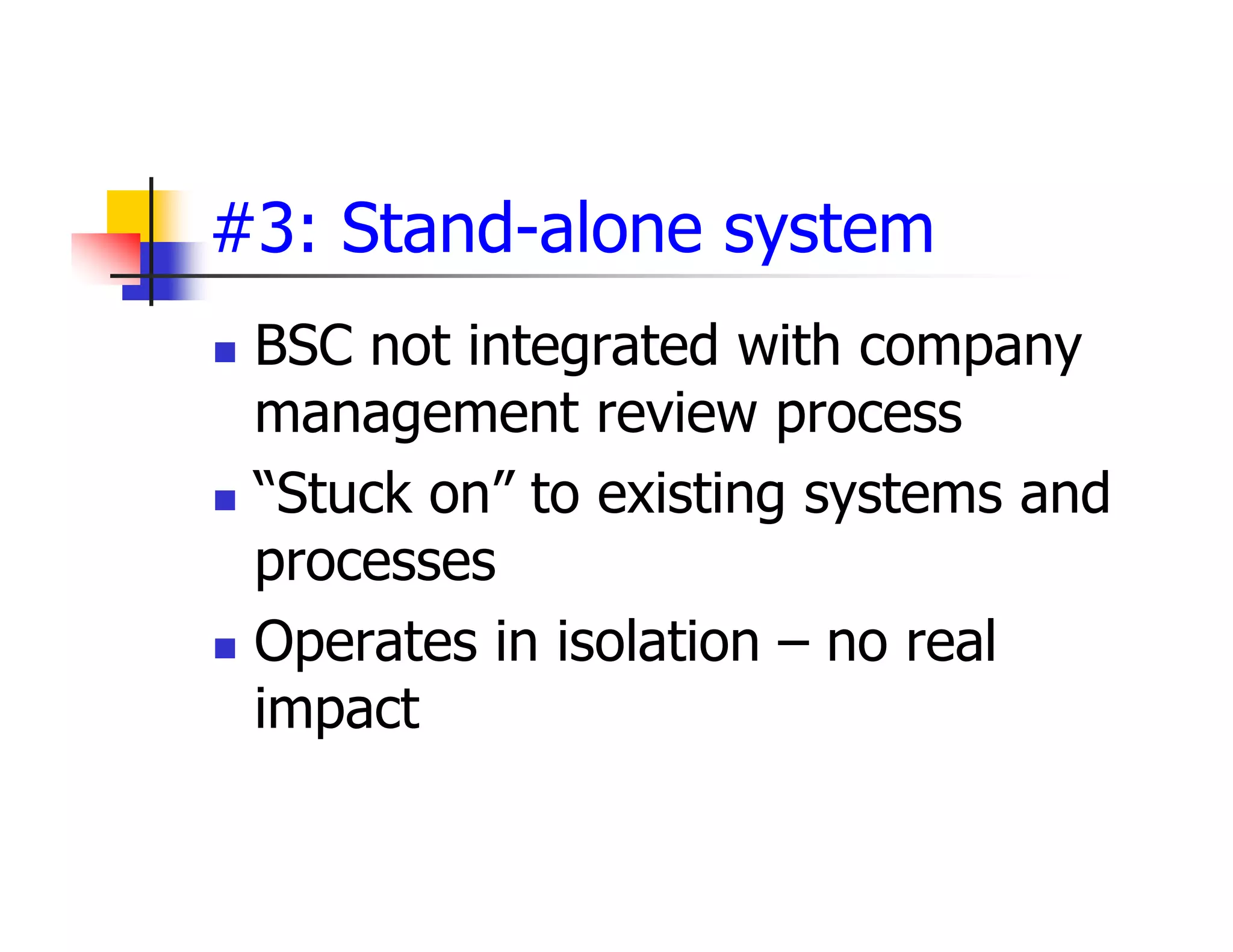 The Balanced Scorecard - Implementation Challenges | PPT