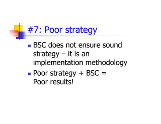 The Balanced Scorecard - Implementation Challenges | PPT