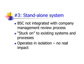 The Balanced Scorecard - Implementation Challenges | PPT