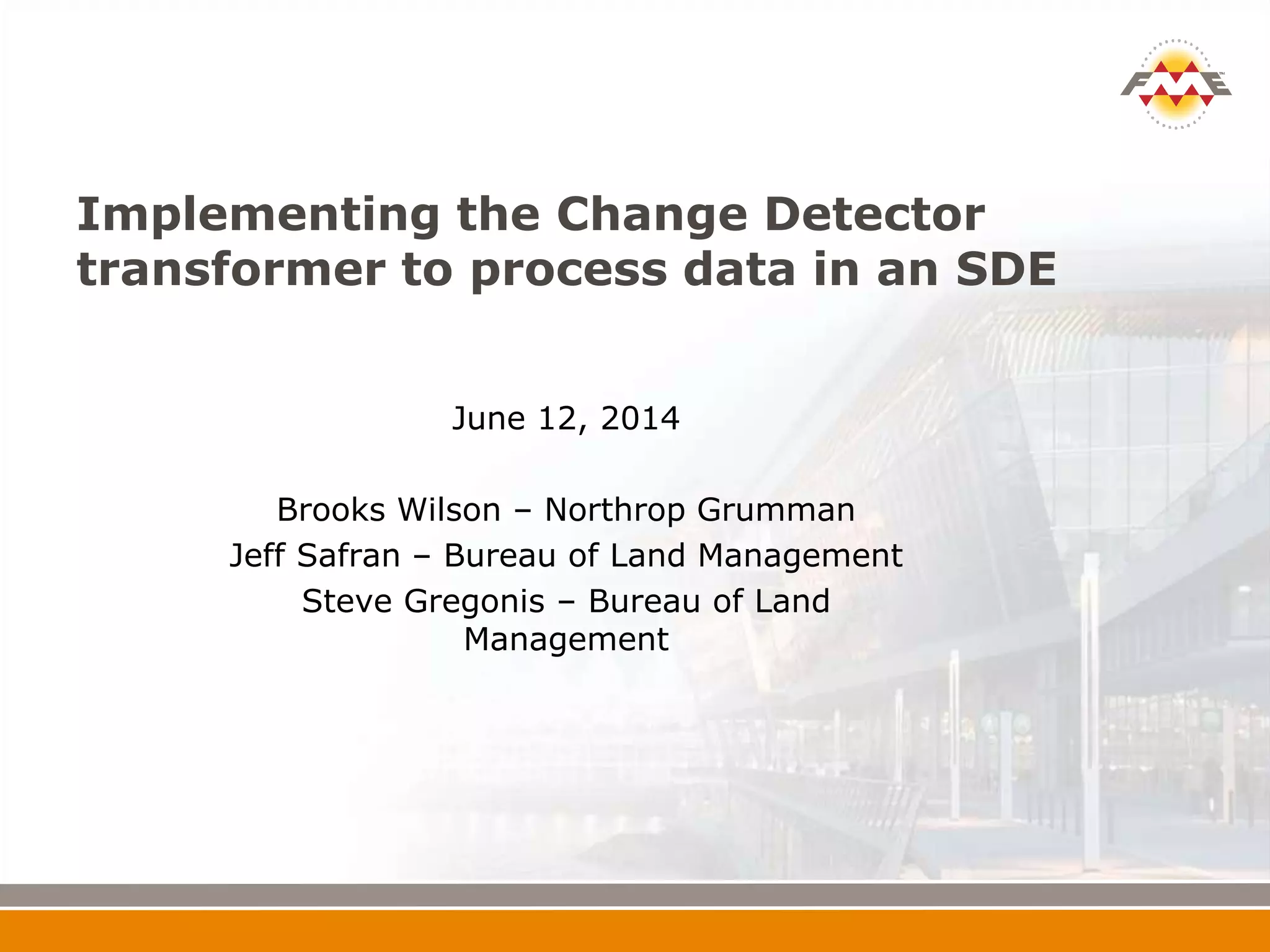 Implementing the Change Detector Transformer to Process Data in a Software Defined Environment ...