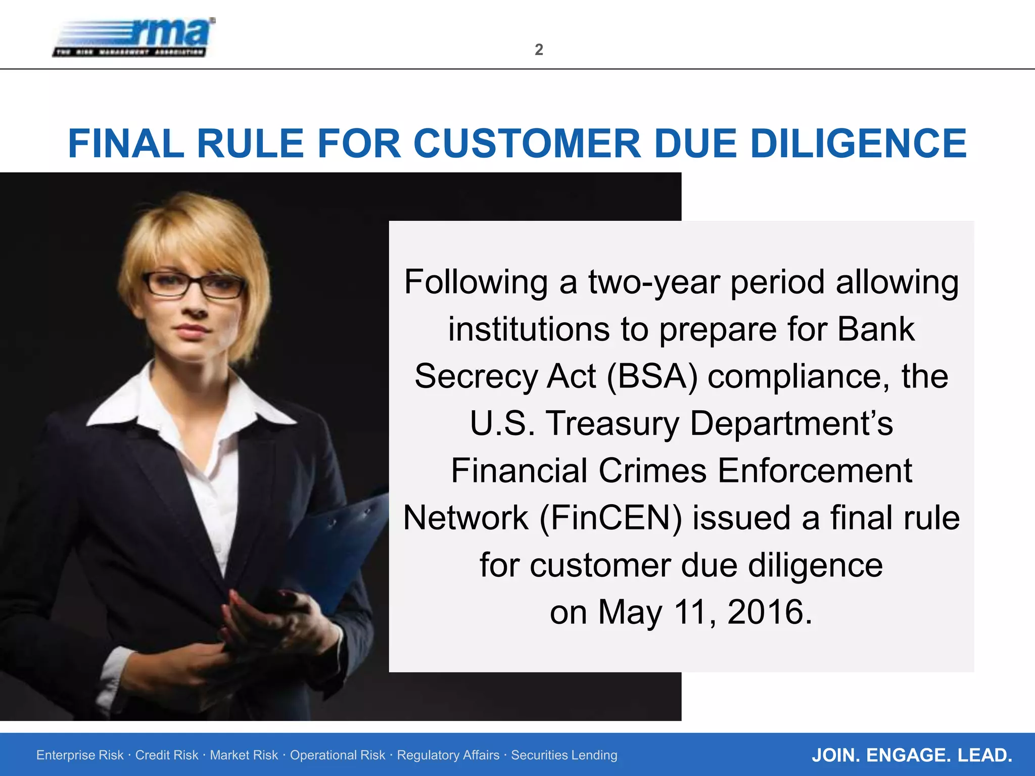 Implementing the New BSA Customer Due Diligence Rule | PPT