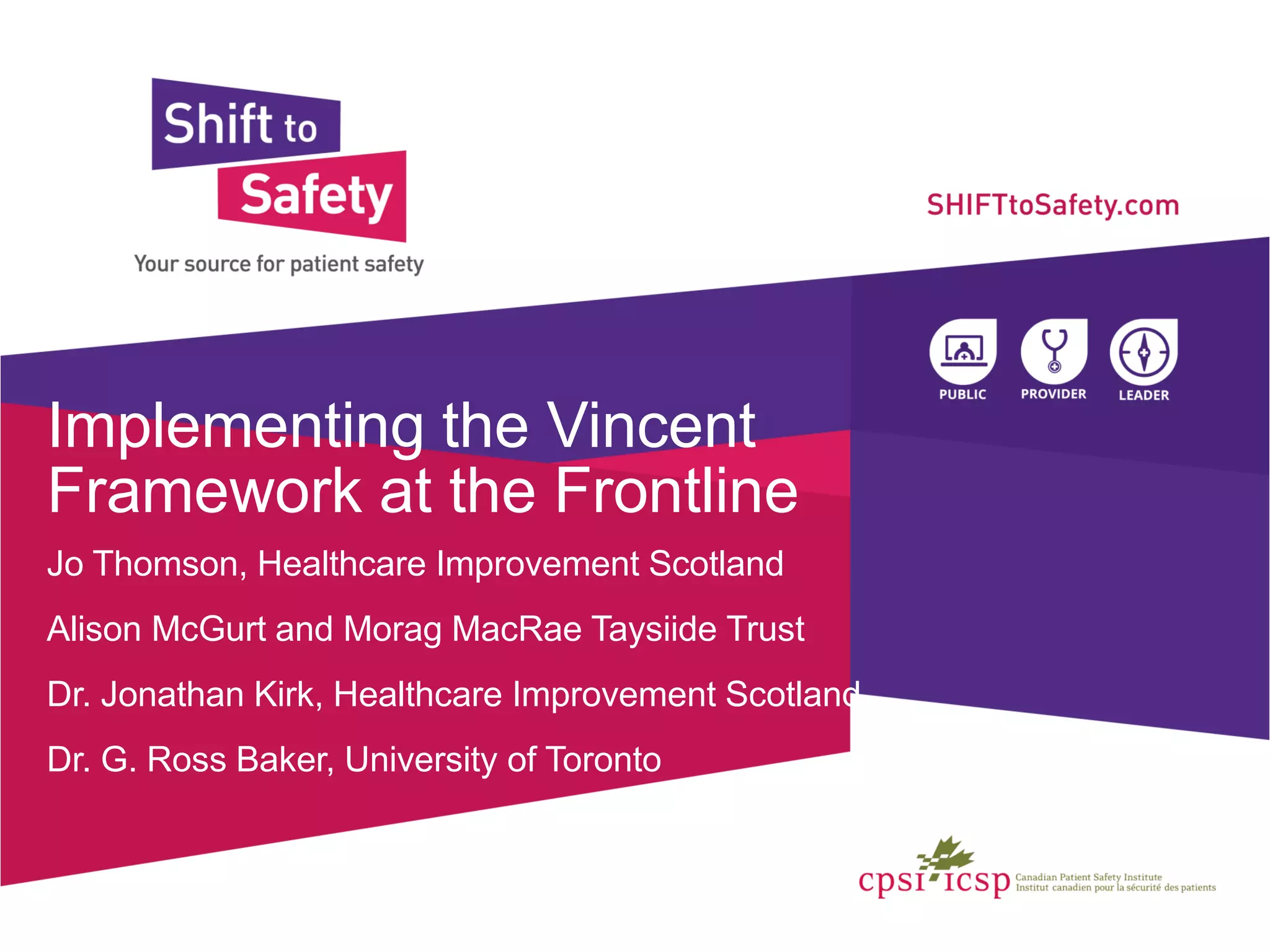 Implementing the Vincent Framework at the Frontline | PDF