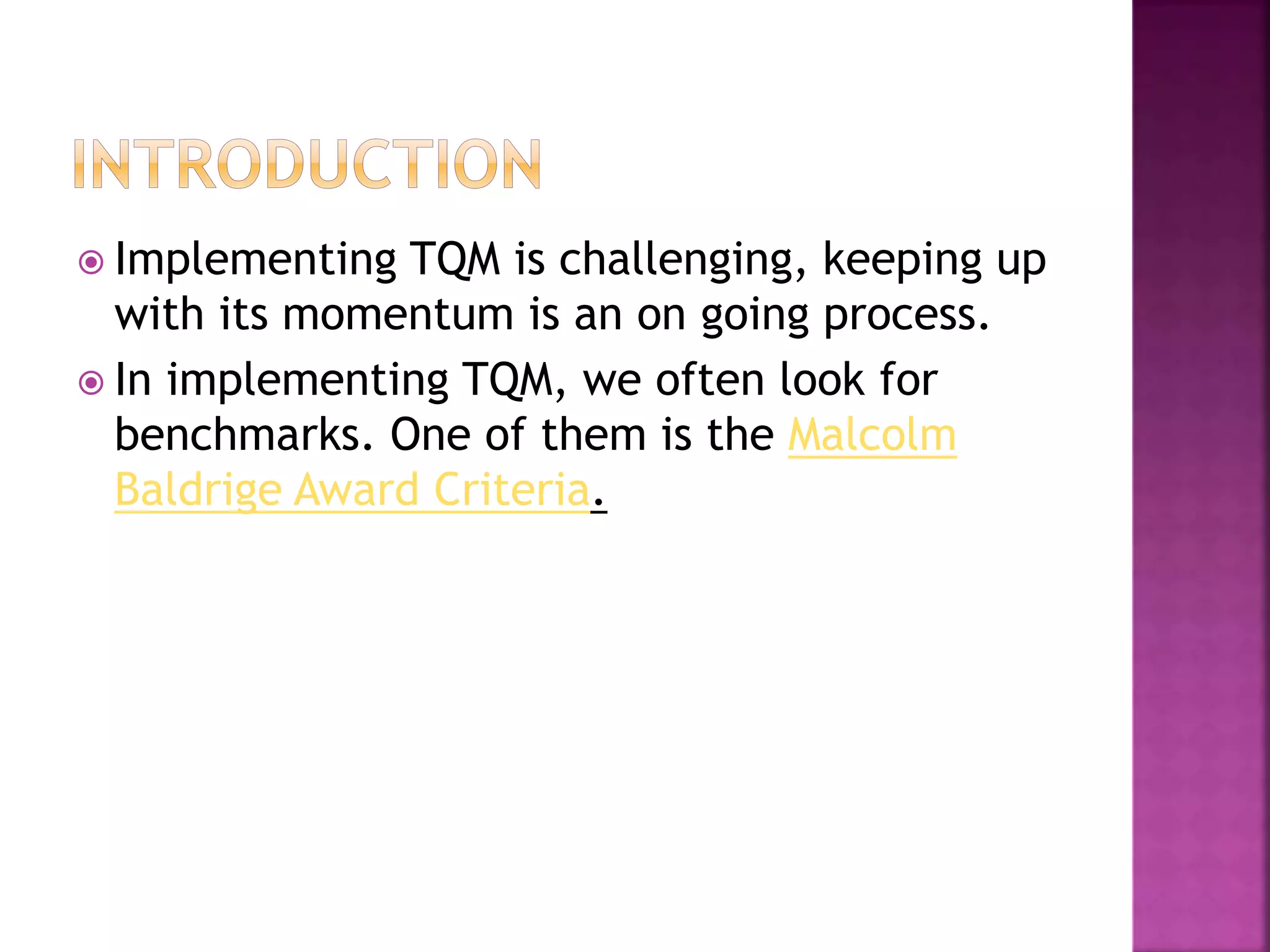 Implementing total quality management in businesses | PPTX