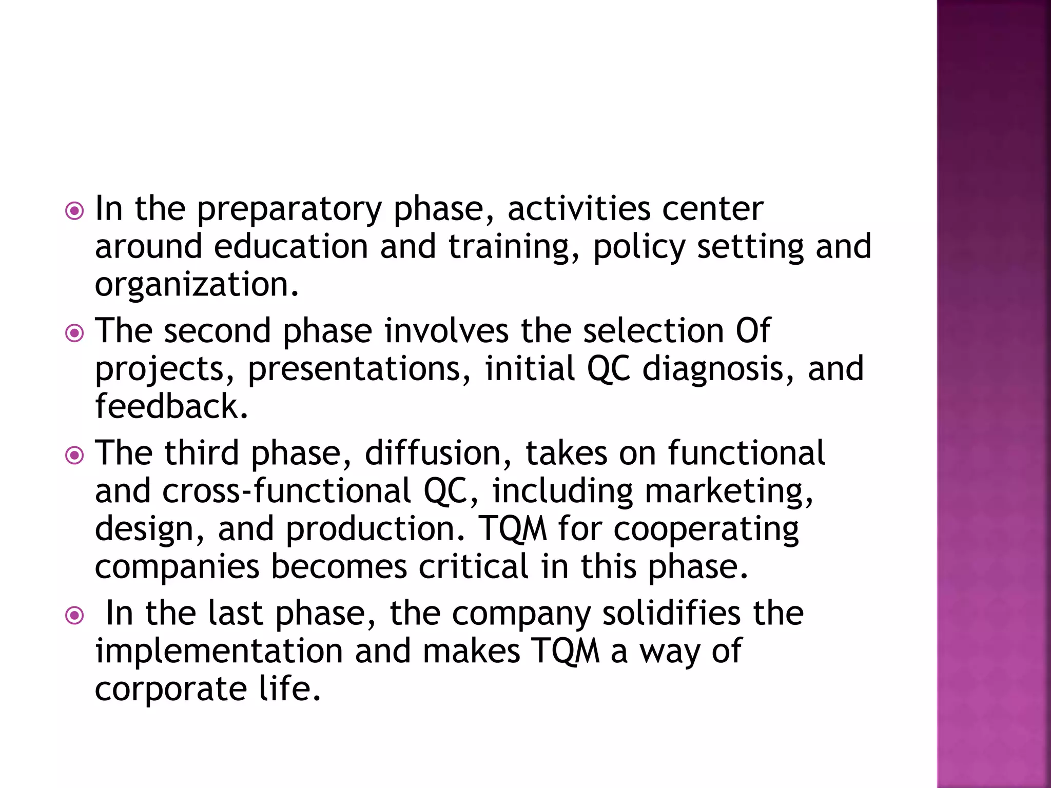 Implementing total quality management in businesses | PPTX