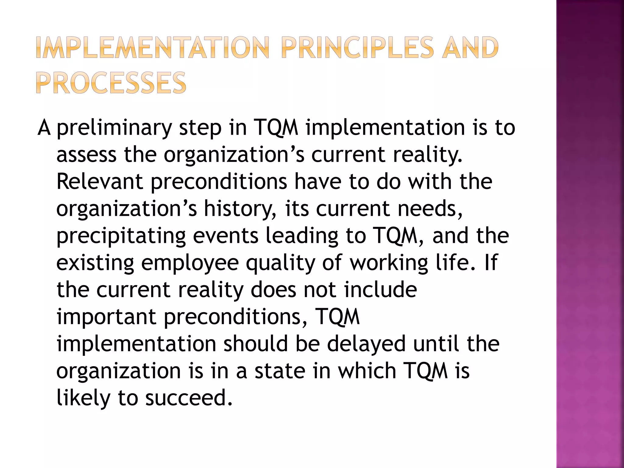 Implementing total quality management in businesses | PPTX