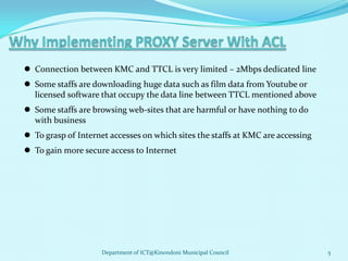Implementing transparent proxy server with acl | PPT