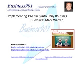 Implementing TWI into Daily Work | PPT