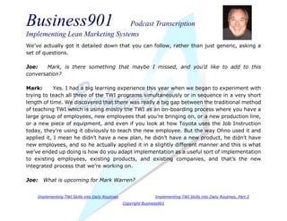 Implementing TWI into Daily Work | PPT