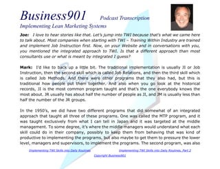 Implementing TWI into Daily Work | PPT