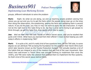 Implementing TWI into Daily Work | PPT