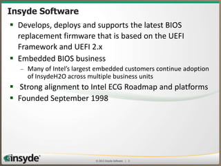 Implementing a UEFI BIOS into an Embedded System | PPTX