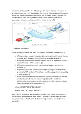 Implementing vpn using direct access technology | PDF