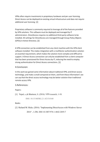 Implementing vpn using direct access technology | PDF