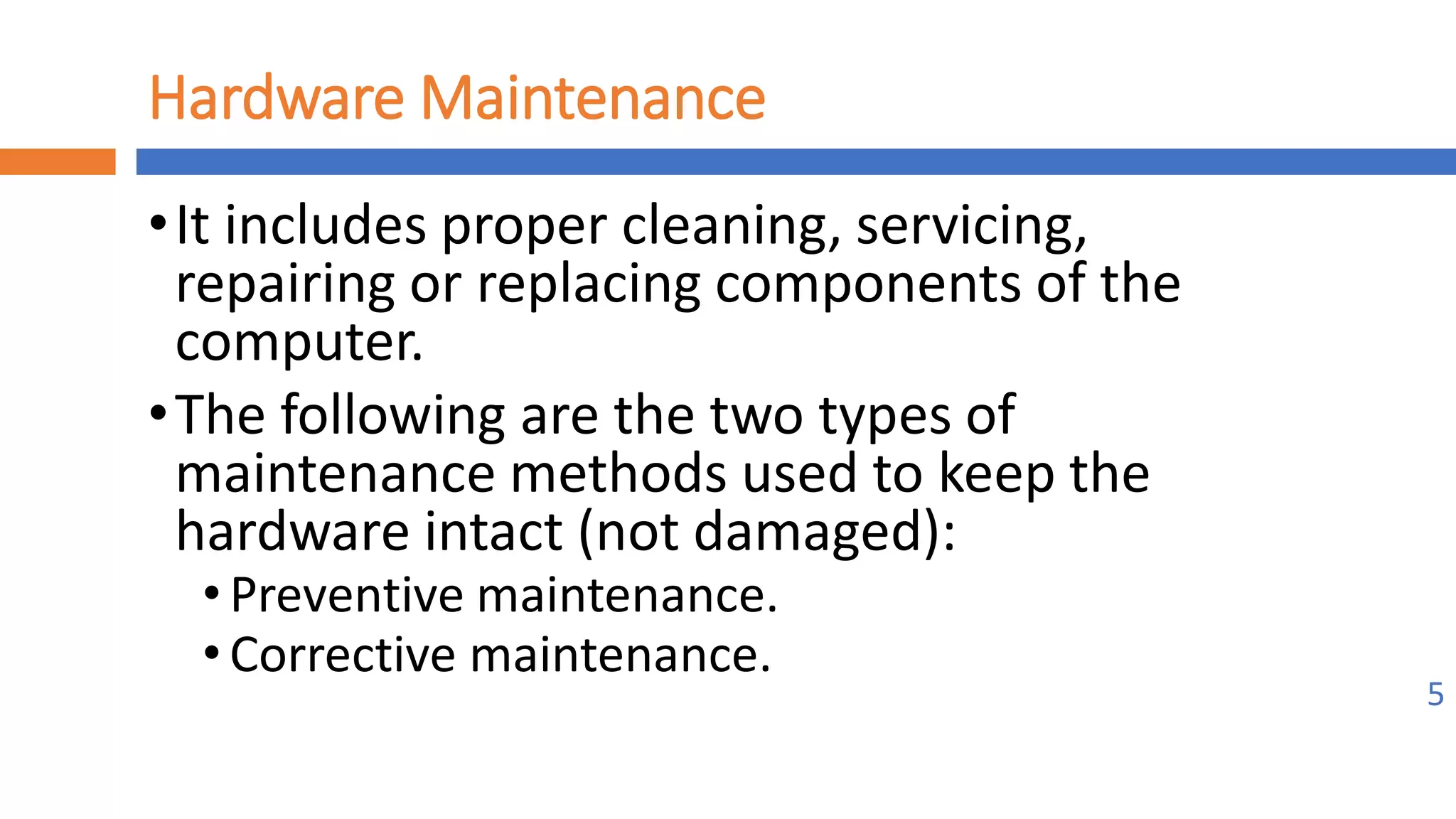 Implement maintenance procedures | PDF