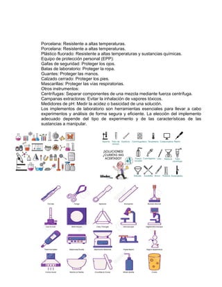 Implementos de laboratorio conoce cuales son y que se hace con ellos | DOCX