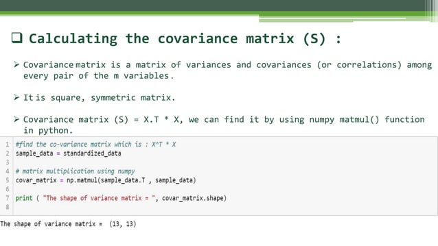 Implement principal component analysis (PCA) in python from scratch | PPTX