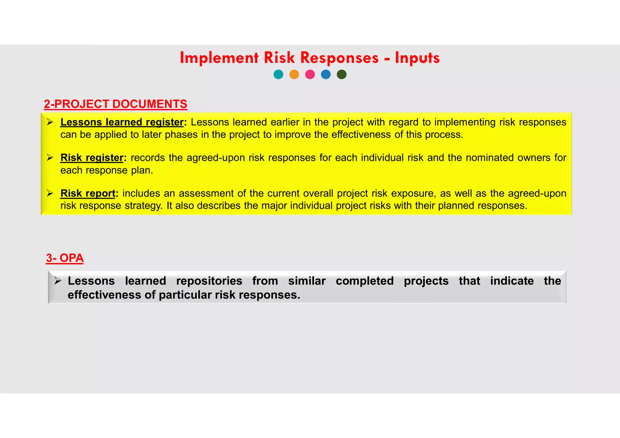 Implement risk responses | PPT