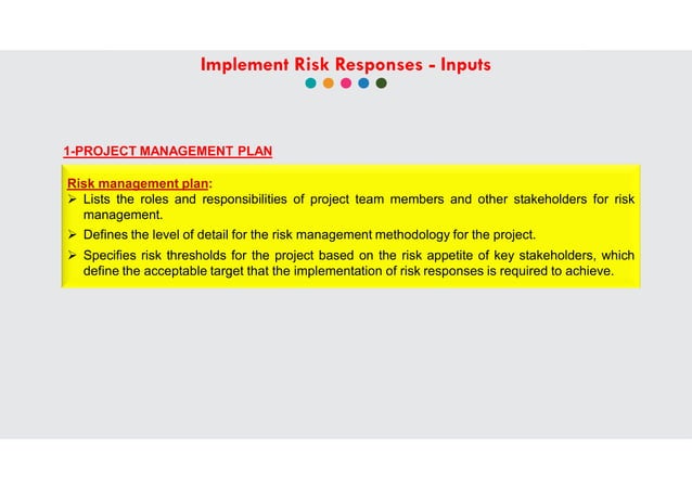 Implement risk responses | PPT