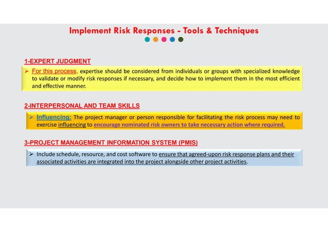 Implement risk responses | PPT