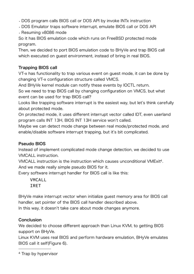 Implements BIOS emulation support for BHyVe: A BSD Hypervisor | PDF