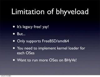 Implements BIOS emulation support for BHyVe | PPT