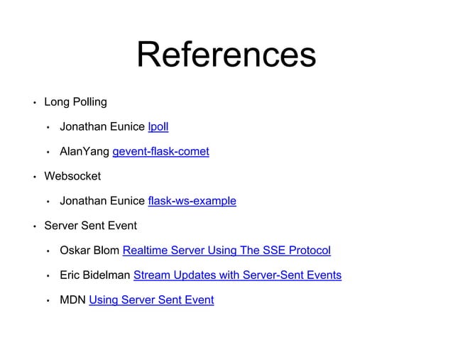 Implement server push in flask framework | PPT