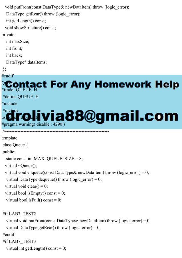 Implement The Queue Adt Using Array Based Approach Using C Progpdf
