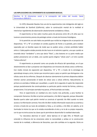 Implicacaciones del experimento alex bavelas | PDF