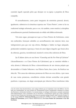 Implicações dos cinco pontos do calvinismo no aconselhamento cristão | PDF
