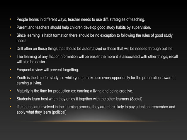 Implication for learning | PPT | Primary Education | Education