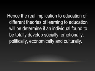 Implication for learning | PPT