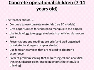 Implication of cognitive development in teaching and learning | PPTX