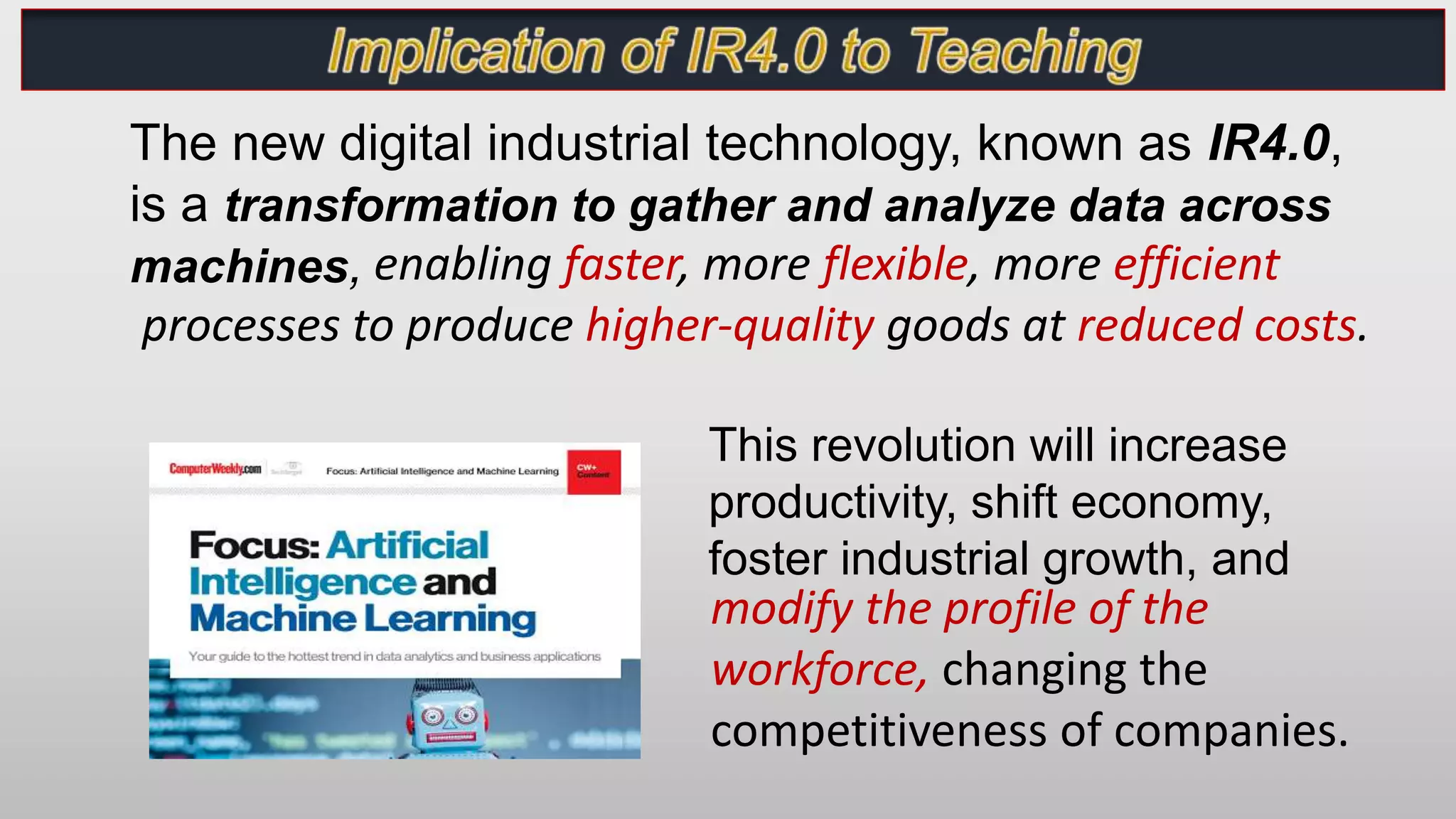 Implication of Ir4.0 to Teaching | PPTX