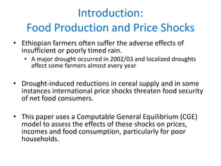 Implications of Price and Production Shocks on Food Security in ...