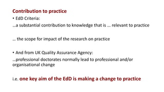 Implications for practice - EdD | PPTX