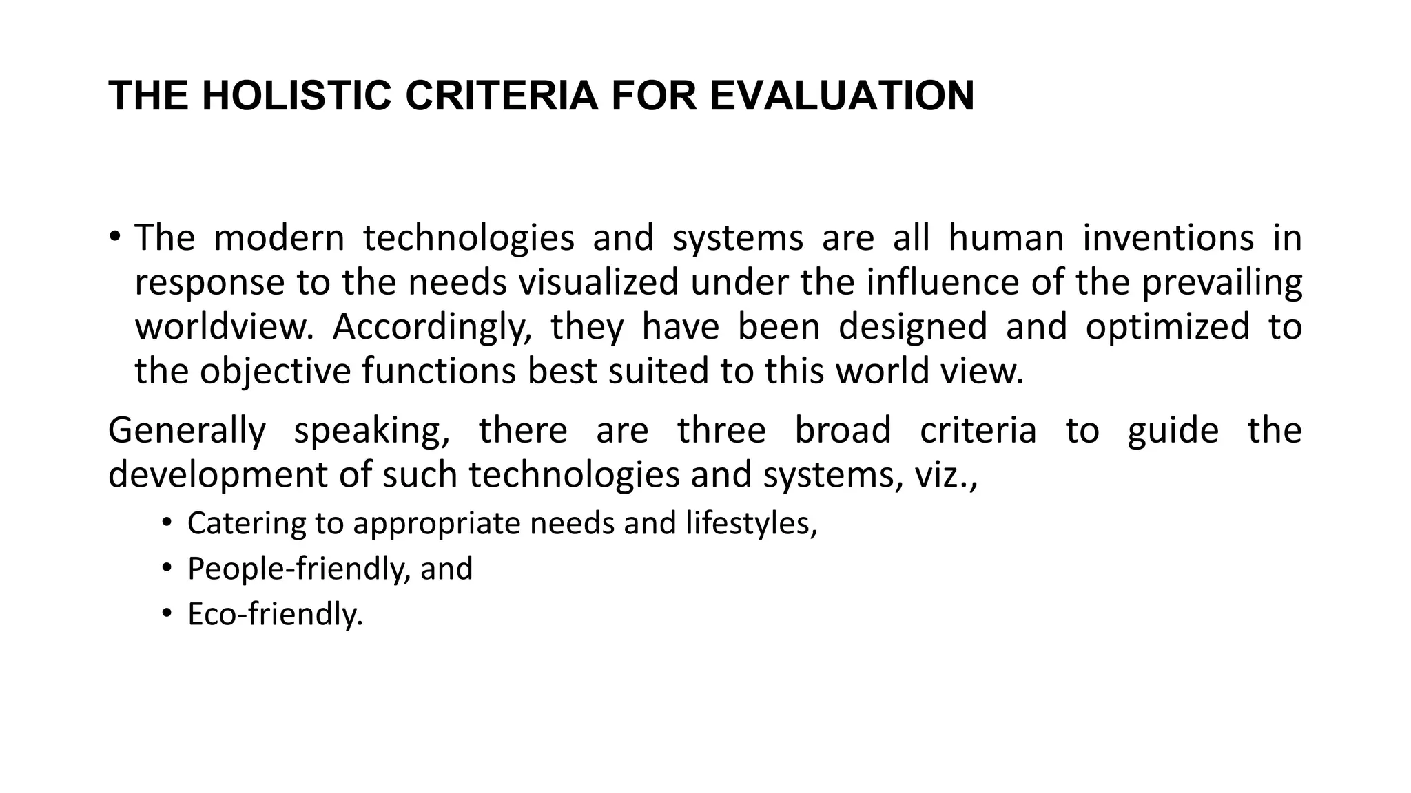 IMPLICATIONS OF THE ABOVE HOLISTIC UNDERSTANDING OF HARMONY ON ...