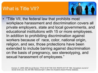 Implications Of Title Vii Of The Civil Rights Act Of 1964 By A. Walker ...