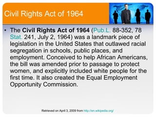 Civil Rights Act Of 1964 Title Vii