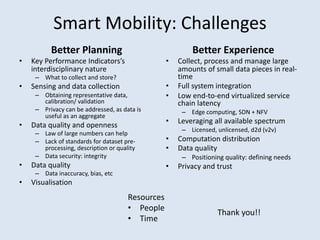 Requirements and Challenges of Smart Mobility for IoT | PDF