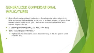 Implicature/stylistics/pragmatics/implicated meaning | PPT