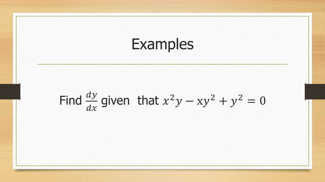 Implicit Differentiation And Related Rates Pptx