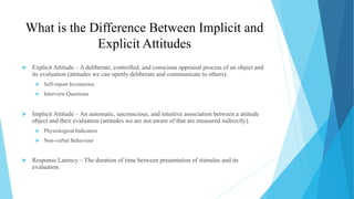 Implicit and explicit attitudes presentation | PPTX